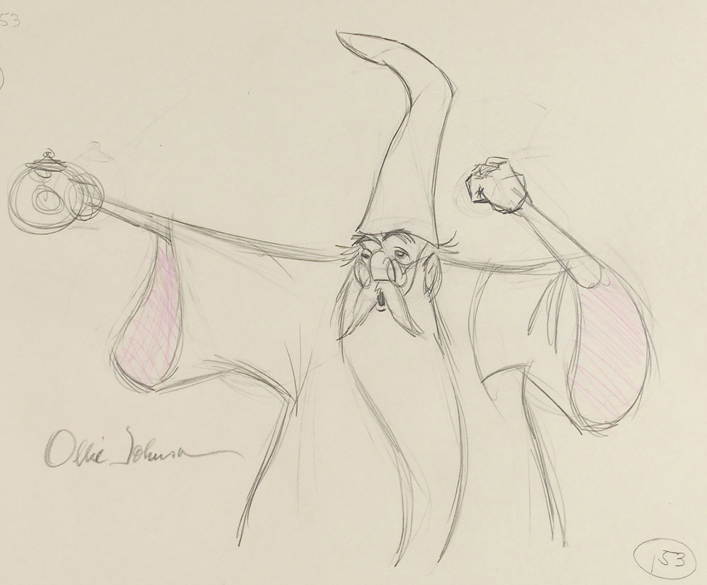 Merlin the Magician ‘rough’ production drawing from The