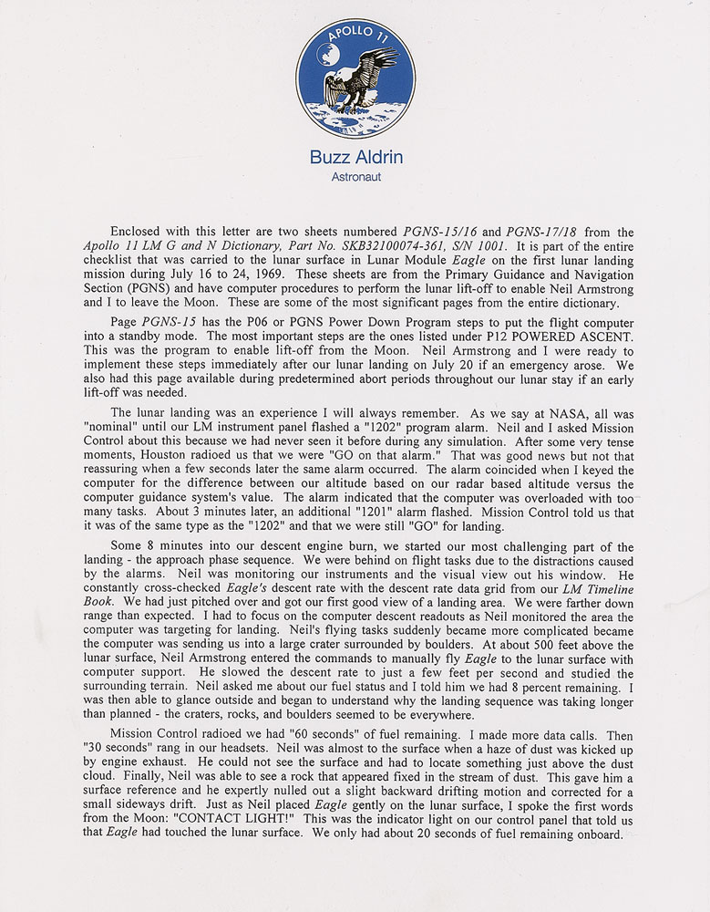 Apollo 11 Flown Checklist Pages | RR Auction