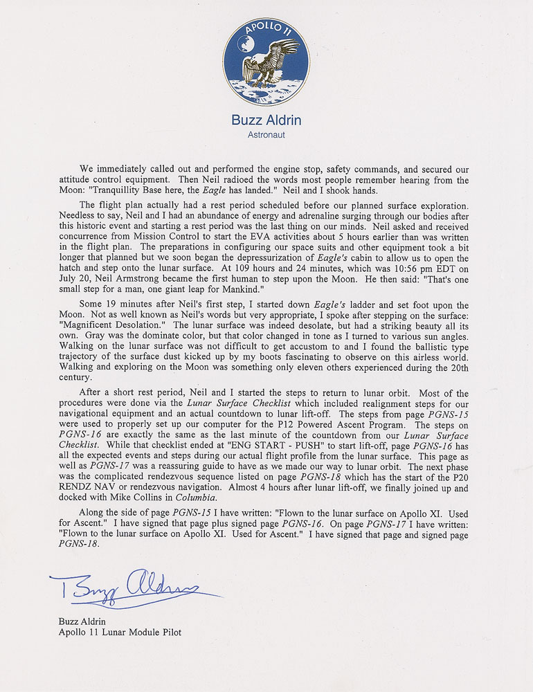 Apollo 11 Flown Checklist Pages | RR Auction