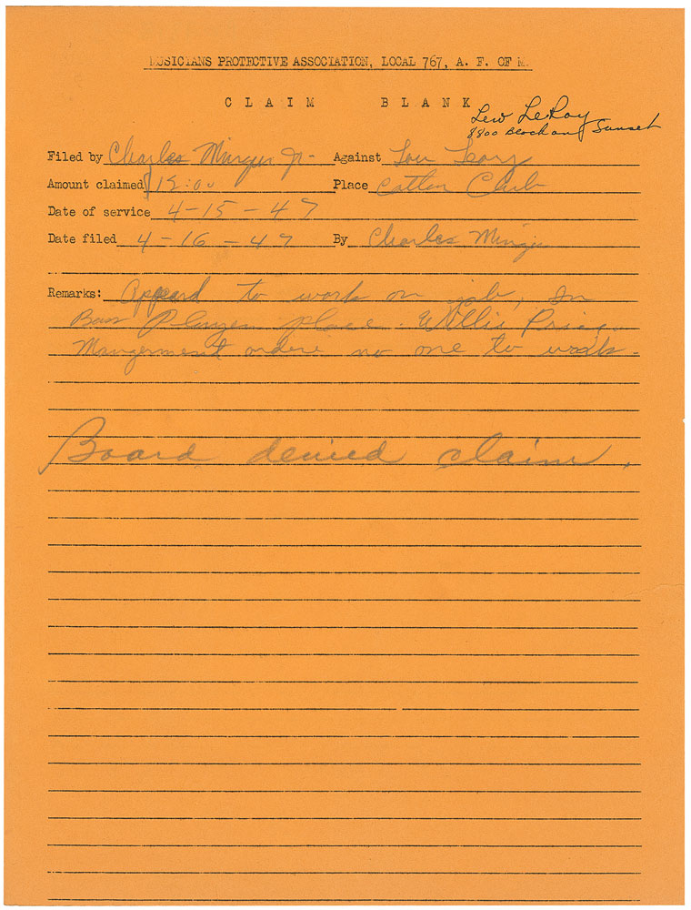 Charles Mingus | RR Auction