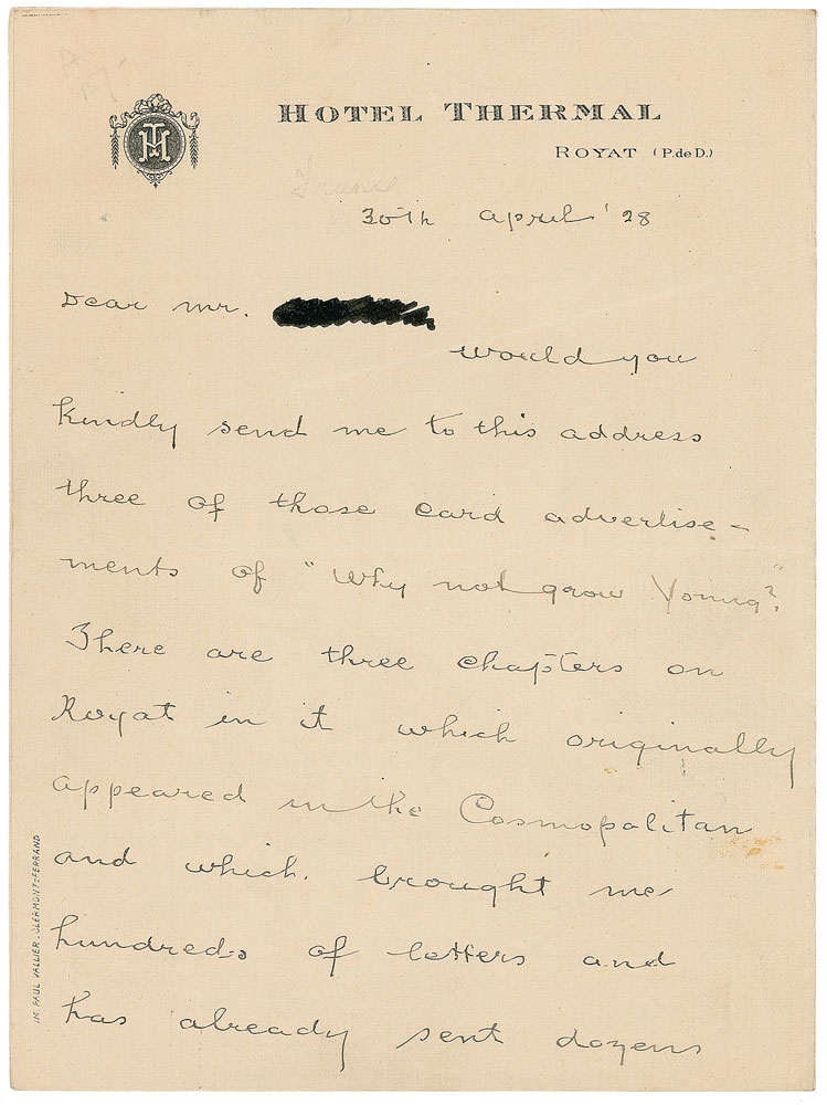 Robert W. Service Handwritten Letter Signed | RR Auction