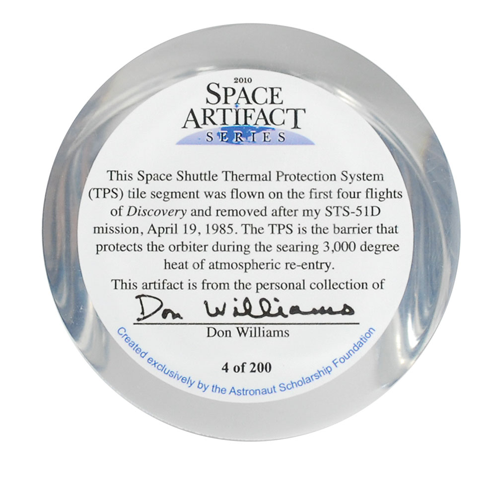 STS-51D Flown TPS Tile Segment | RR Auction