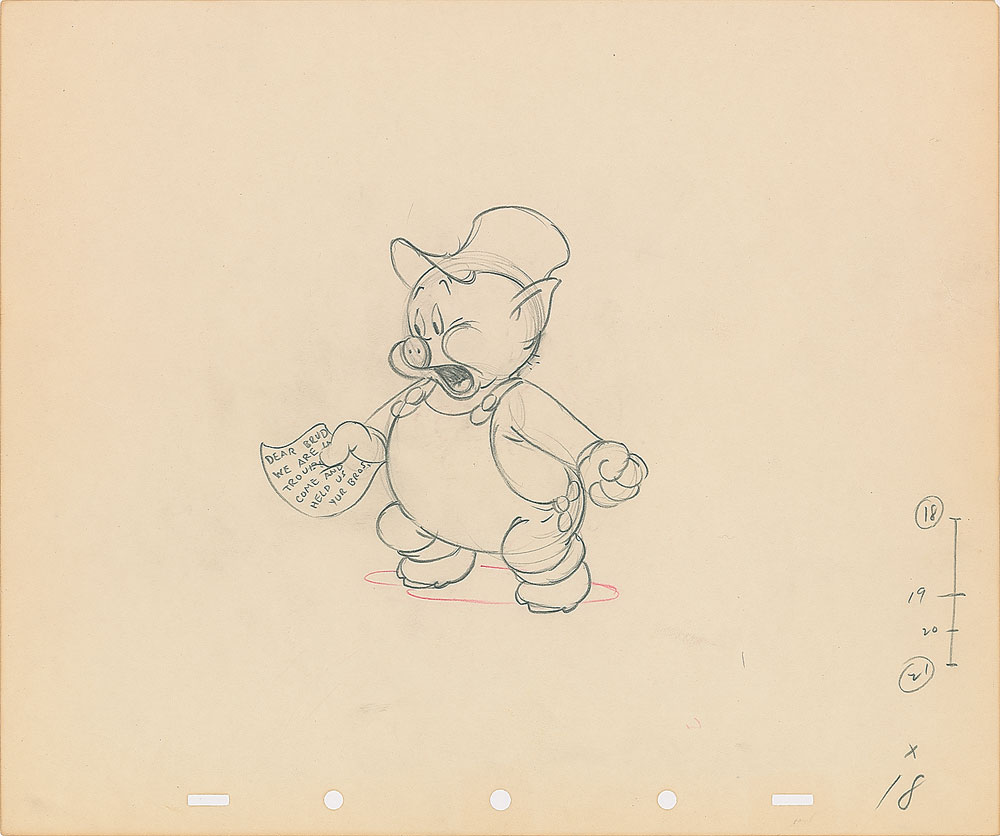 Practical Pig production drawing from The Practical Pig | RR Auction