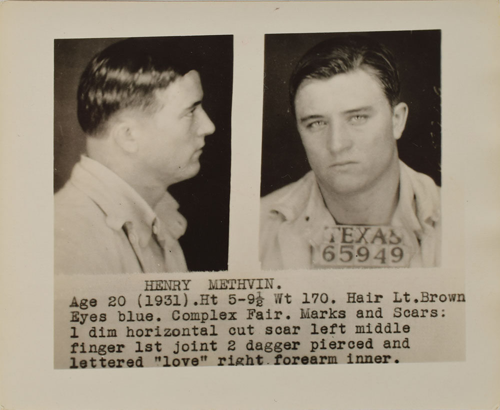 Henry Methvin Pair of Original Vintage Mug Shot Photographs | RR