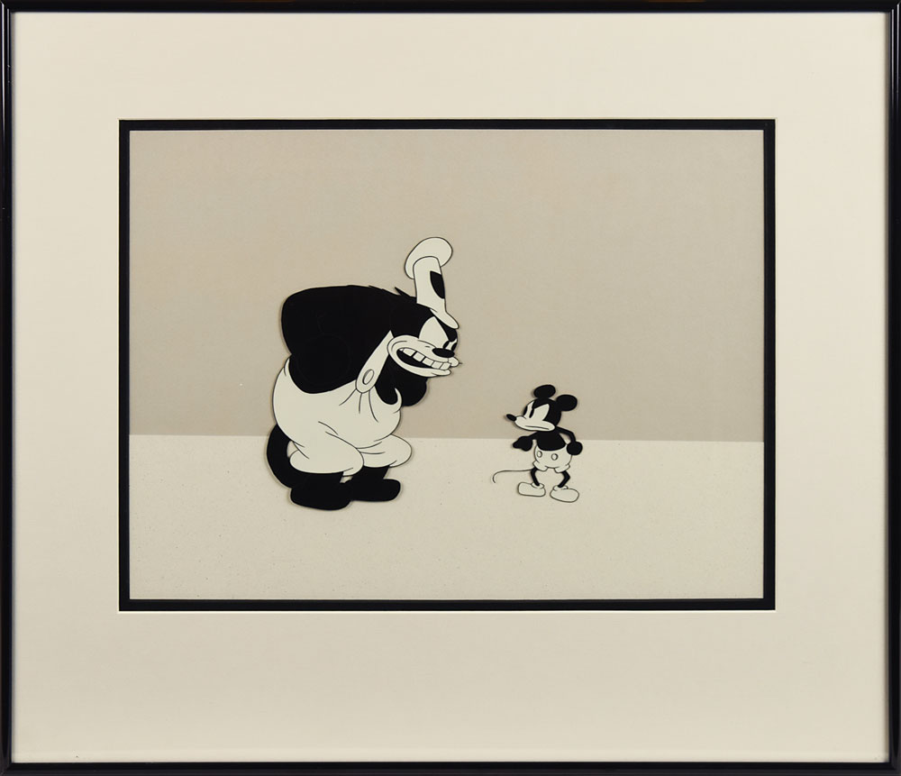 Mickey Mouse and Black Pete prototype cel from 50th Anniversary