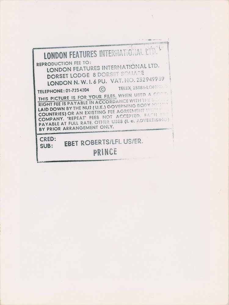 Prince Purple Rain Tour Original Photograph | RR Auction