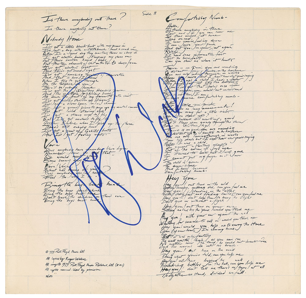 Pink Floyd: Roger Waters | RR Auction