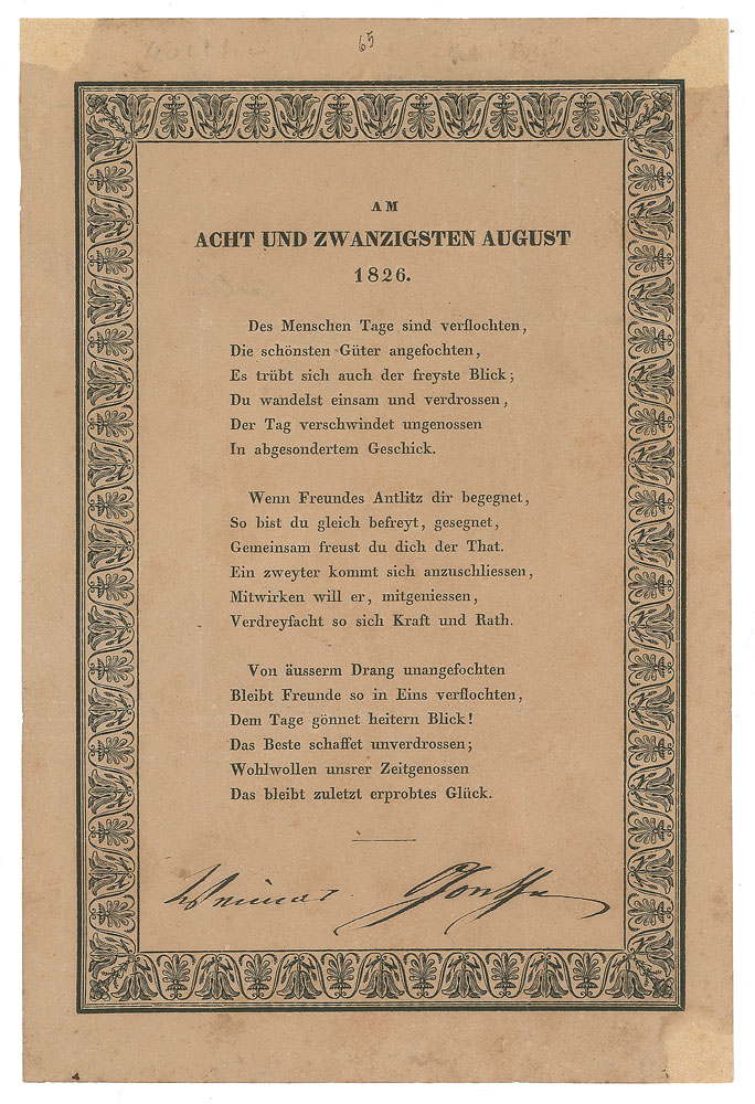 Johann Wolfgang von Goethe | RR Auction