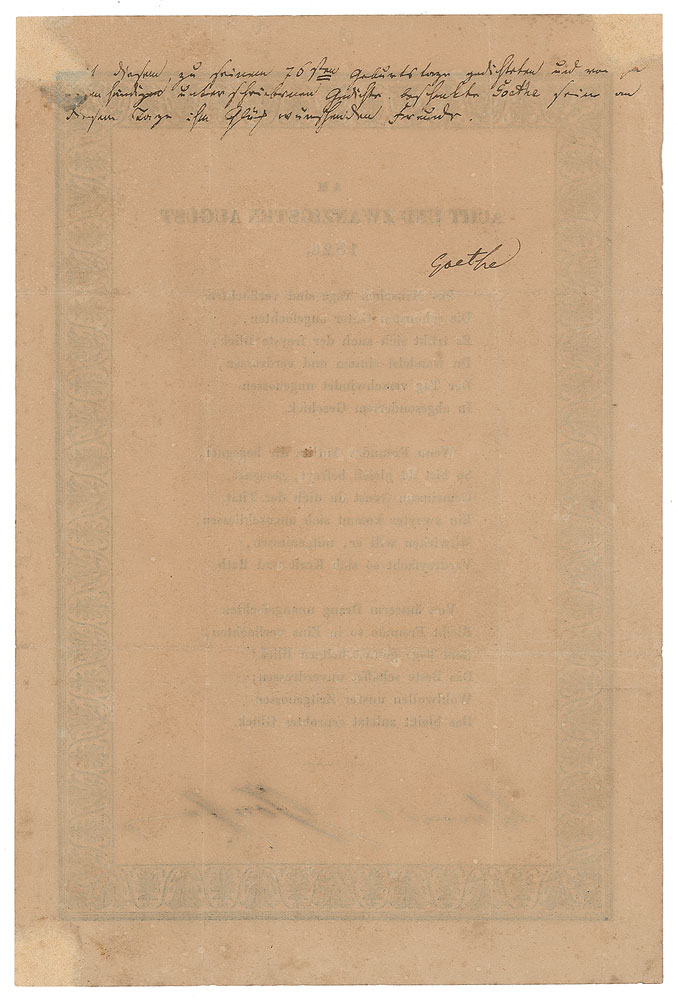 Johann Wolfgang von Goethe | RR Auction