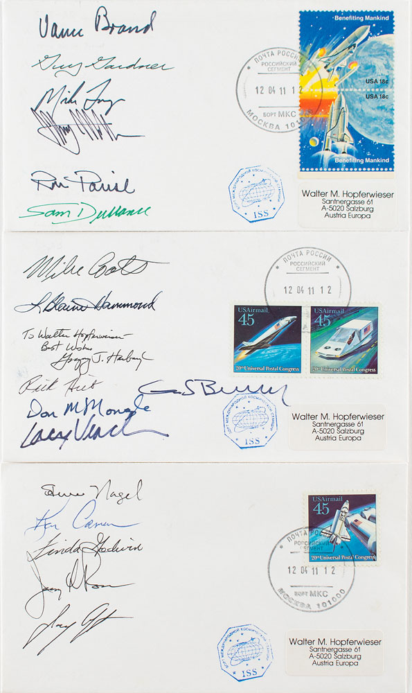 Shuttle Crew Signed Flown ISS Covers | RR Auction