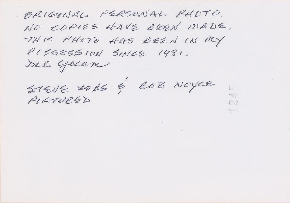 Steve Jobs and Robert Noyce Photograph Annotated by Del Yocam | RR