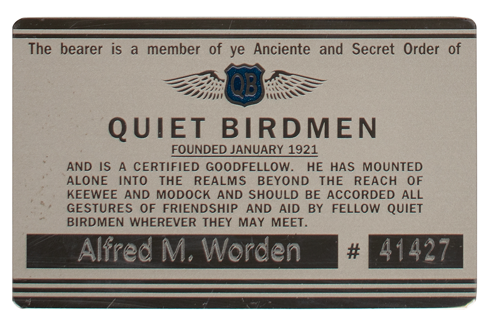 Al Worden's 'Quiet Birdmen' Membership Card | RR Auction