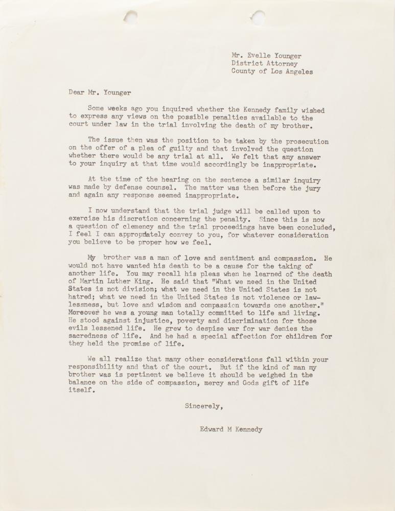 Ted Kennedy's Poignant 5-Page Autograph Letter Signed to Attorney