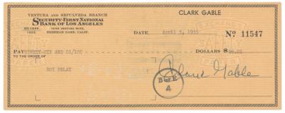 Clark Gable Signed Check | RR Auction