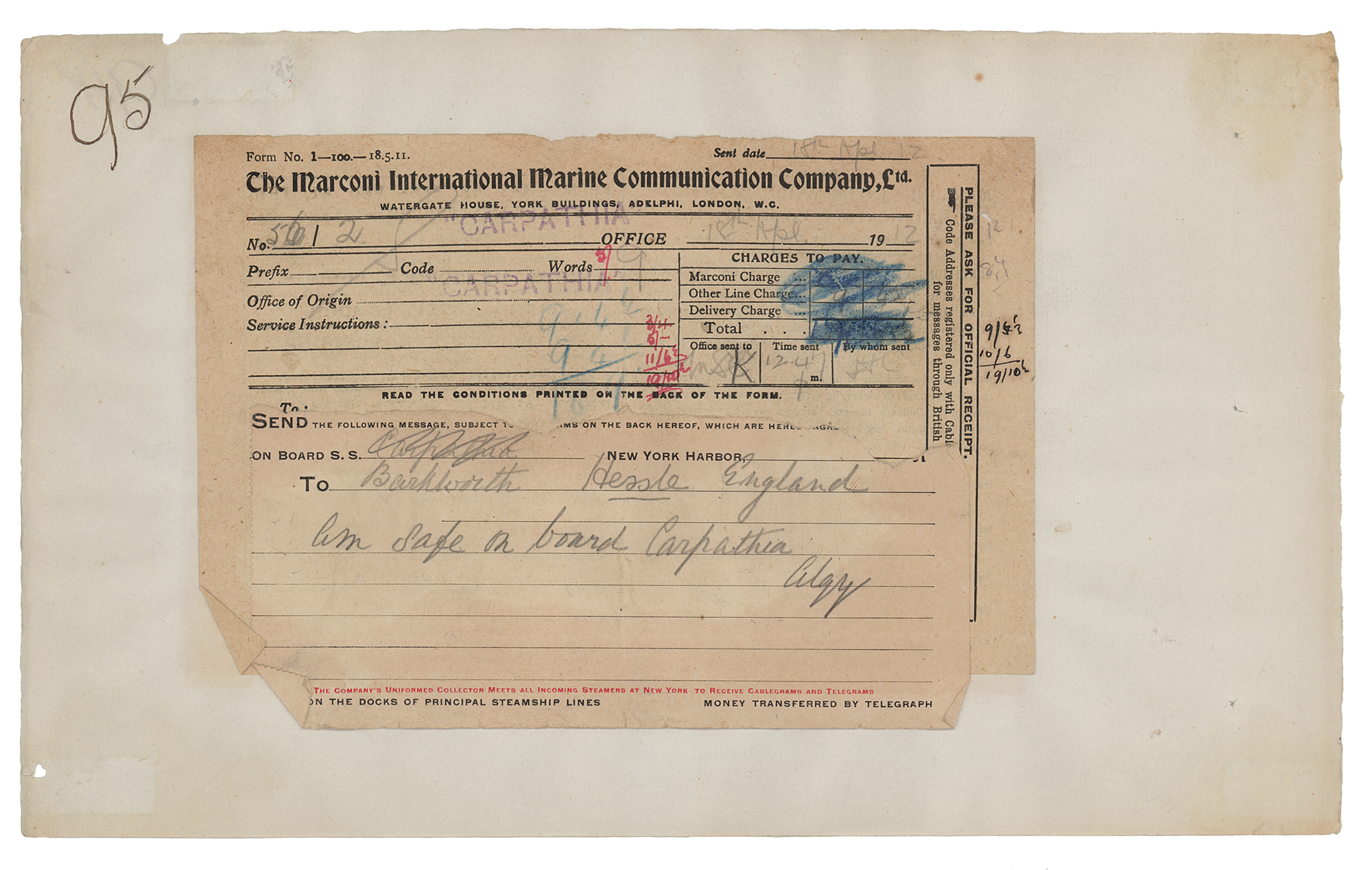 Titanic: Harold Cottam and Algernon Barkworth (2) Marconigrams | RR