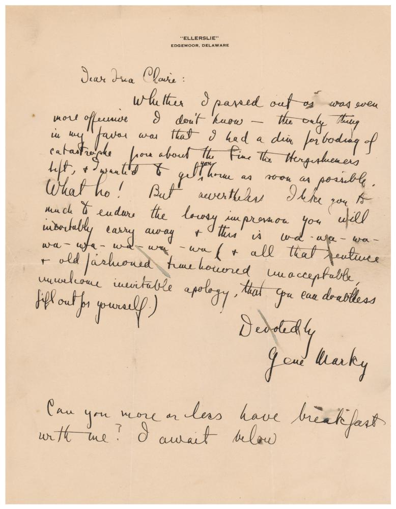 F. Scott Fitzgerald (2) Autograph Letters Signed to Ina Claire | RR