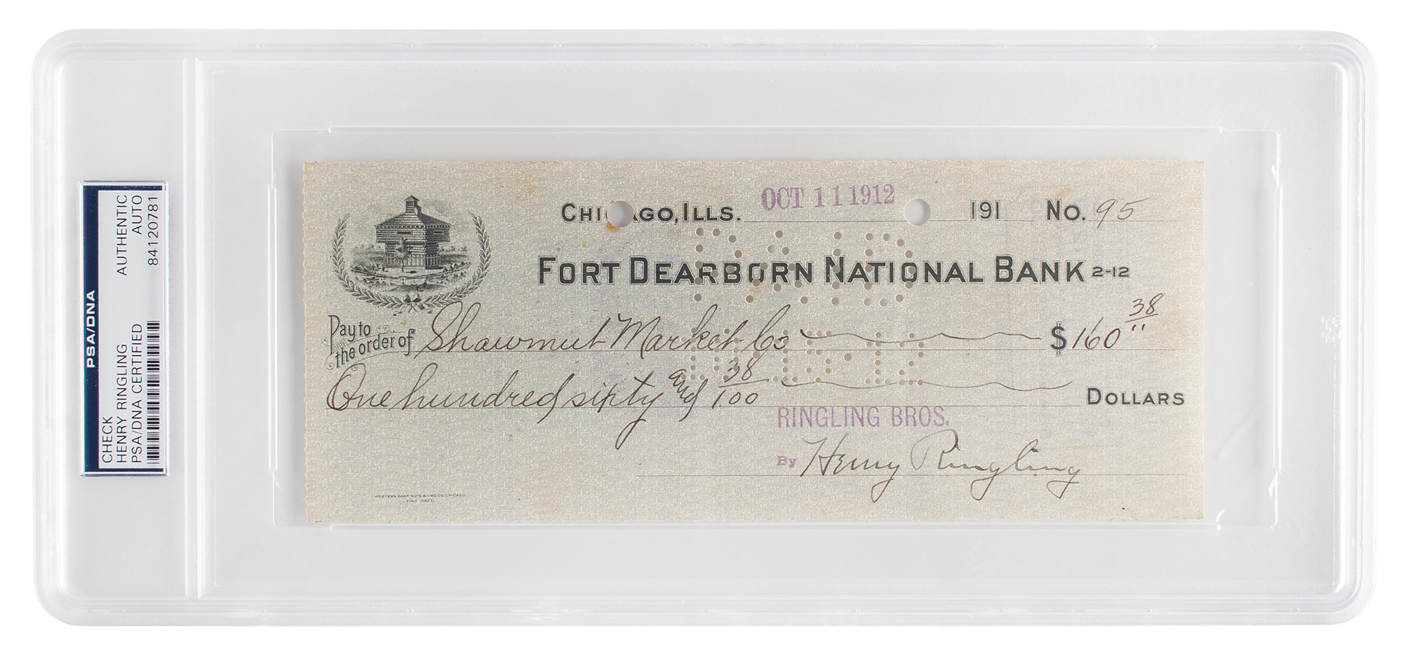 Henry Ringling Signed Check | RR Auction