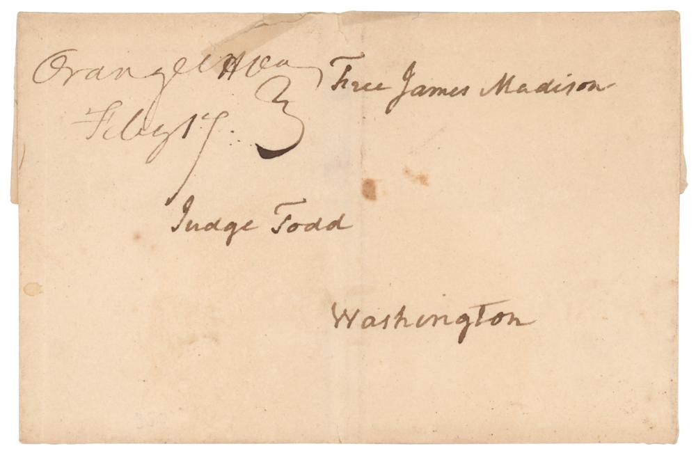 James Madison Signed Free Frank | RR Auction