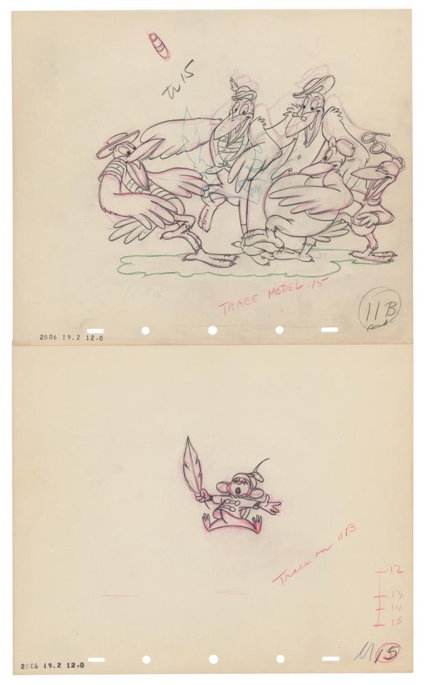 Timothy Q. Mouse and Crows production drawings from Dumbo | RR Auction