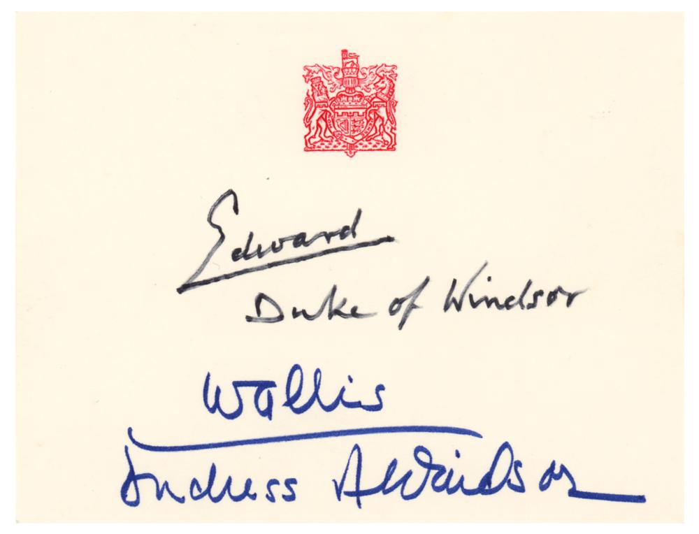 Duke and Duchess of Windsor Signatures | RR Auction
