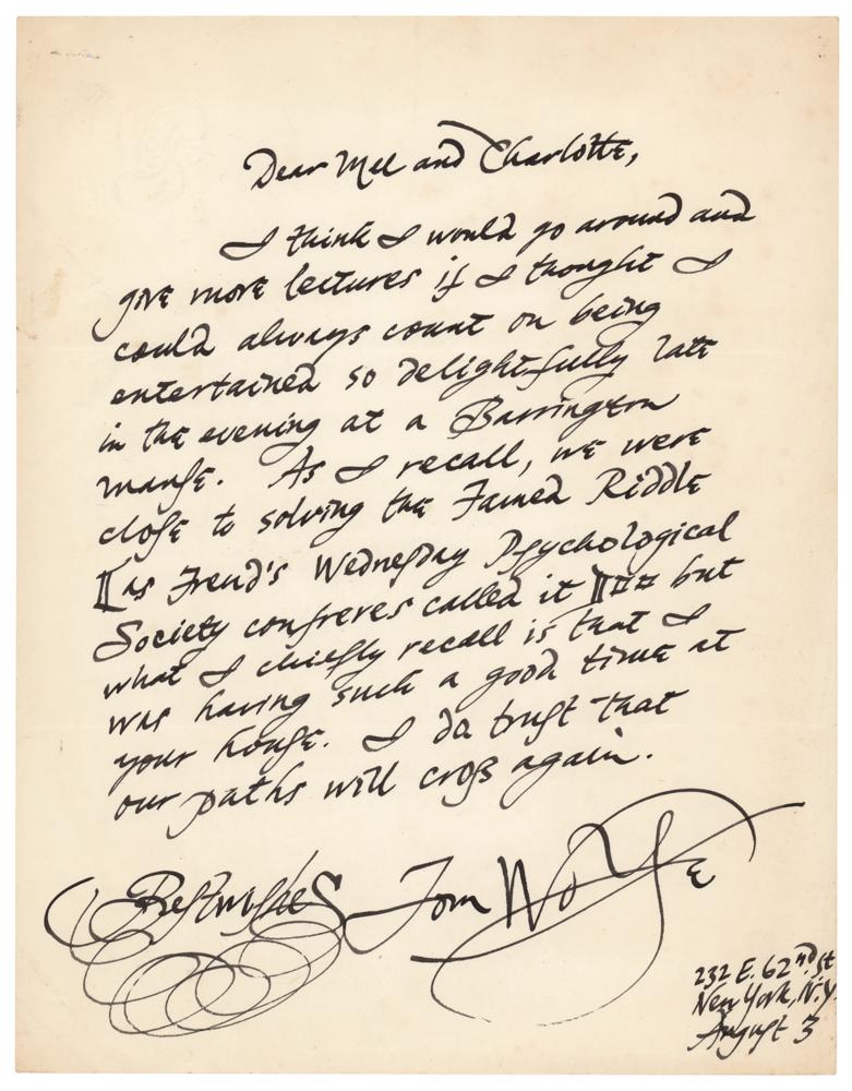Tom Wolfe Autograph Letter Signed | RR Auction