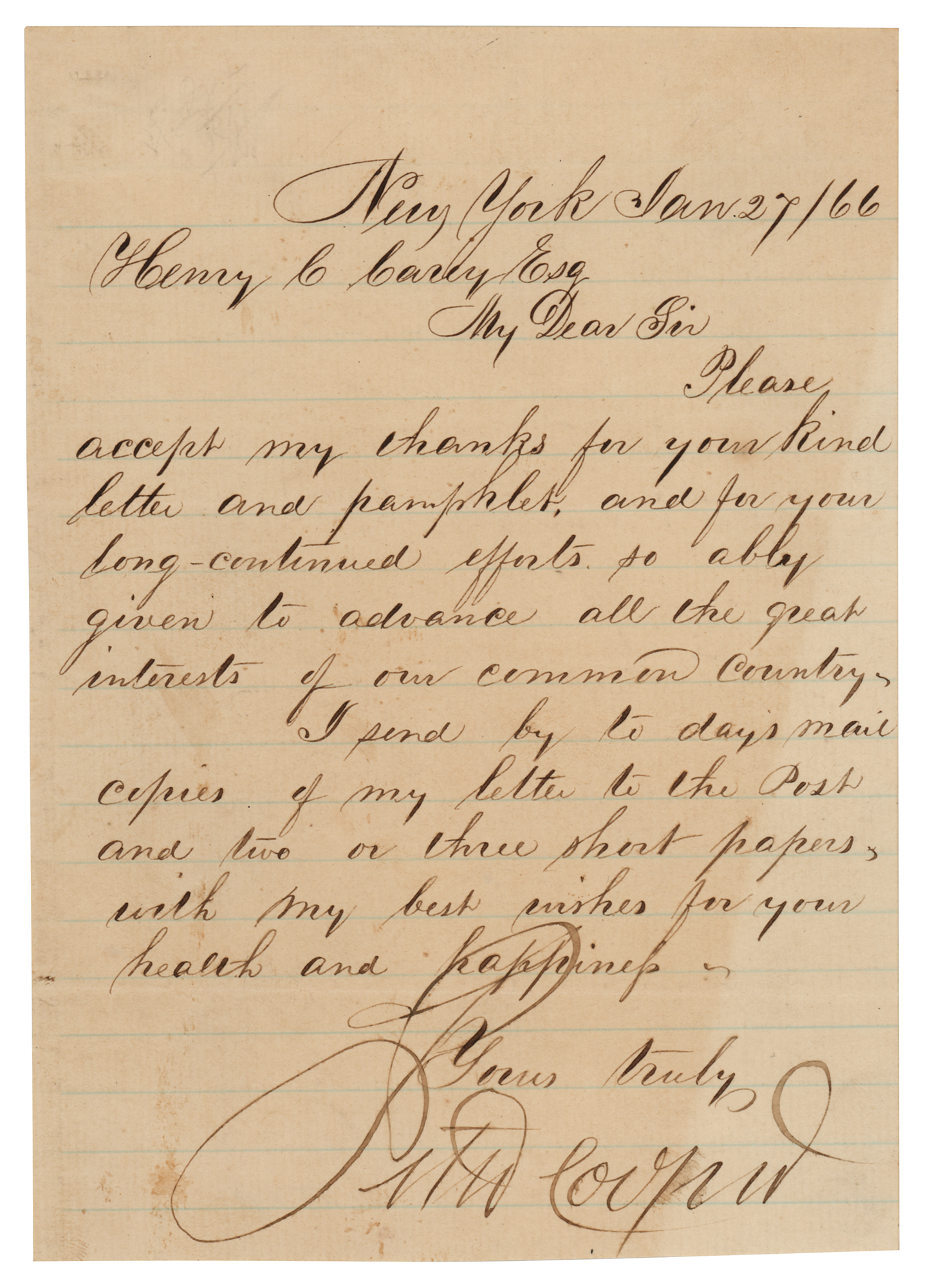 Peter Cooper Letter Signed | RR Auction