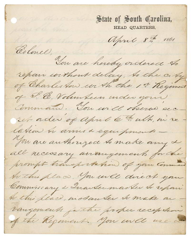 States Rights Gist Letter Signed | RR Auction