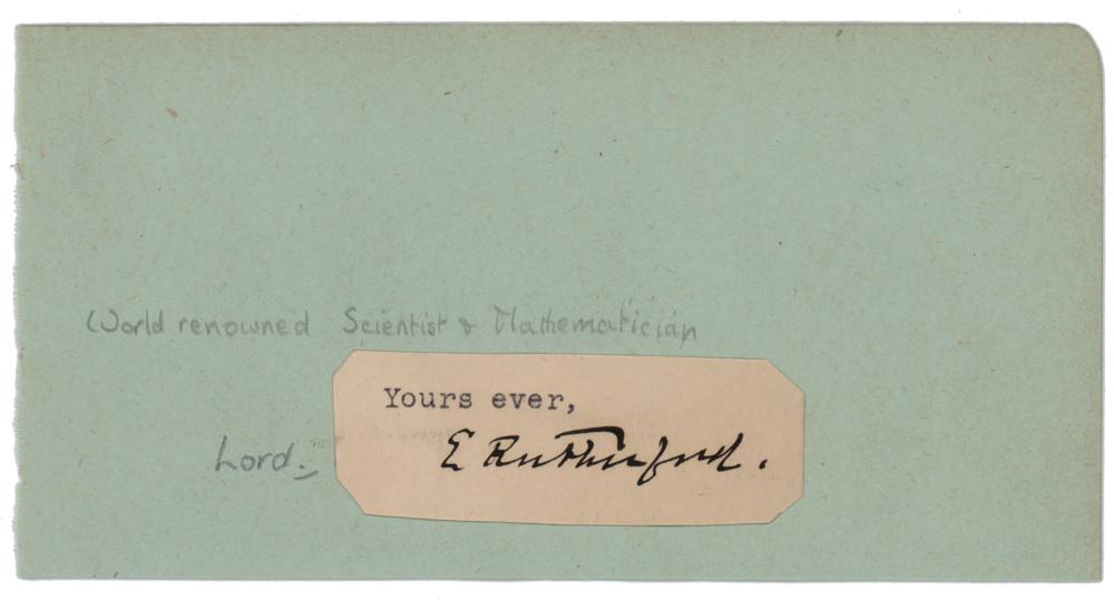 Ernest Rutherford Signature | RR Auction