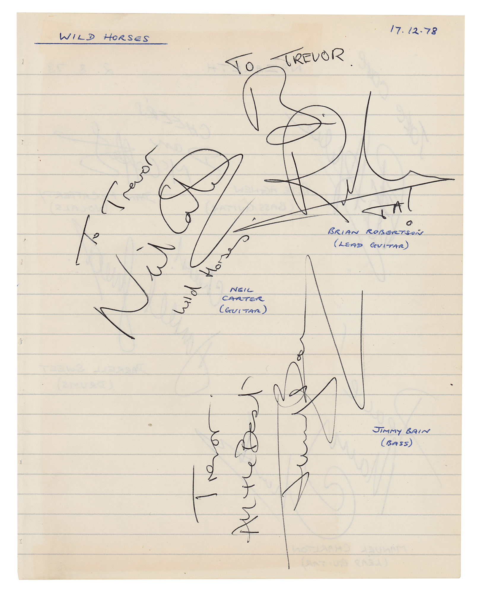 Nazareth and Wild Horses Signatures | RR Auction