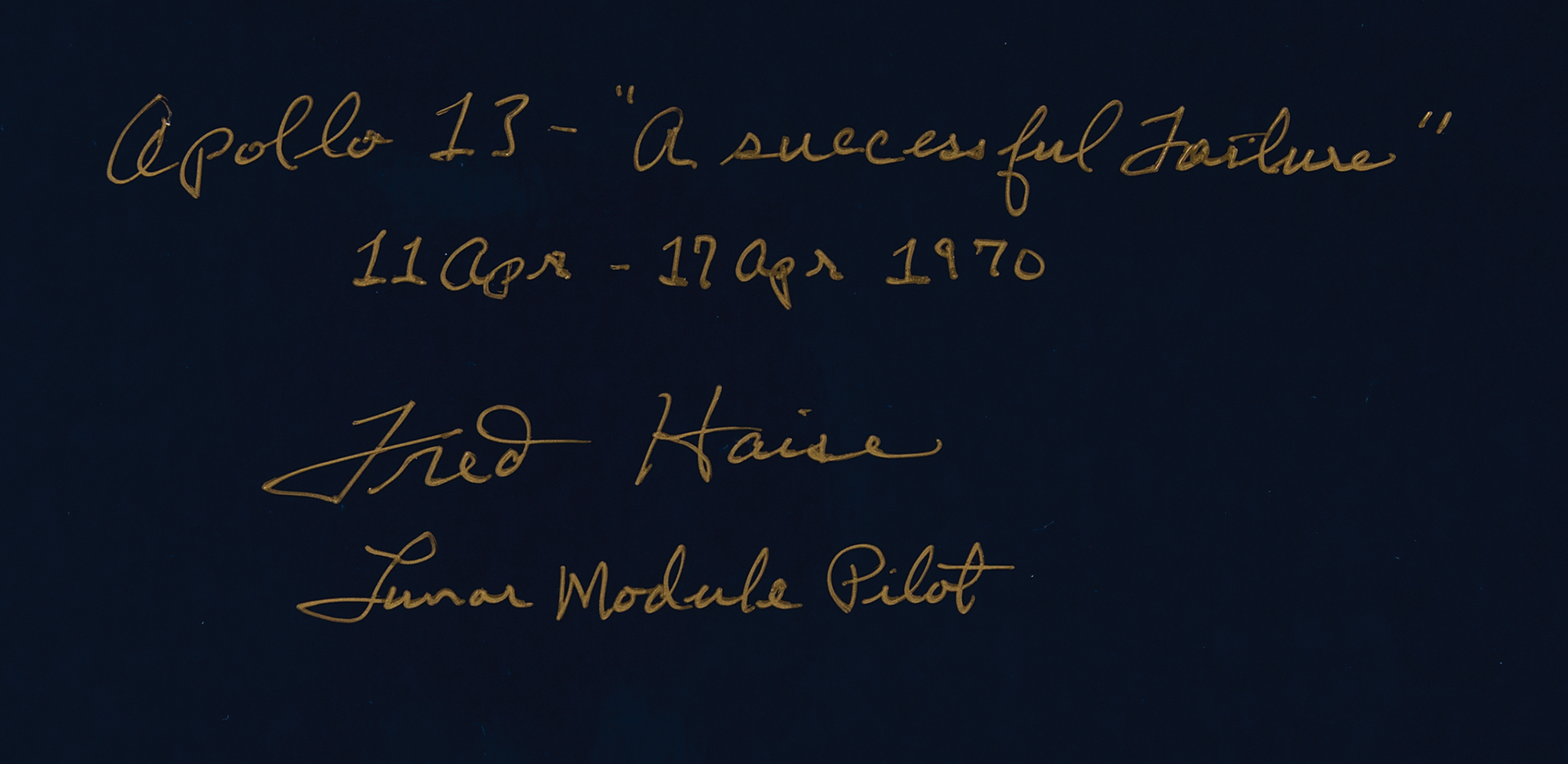 Fred Haise Signed Oversized Photograph | RR Auction