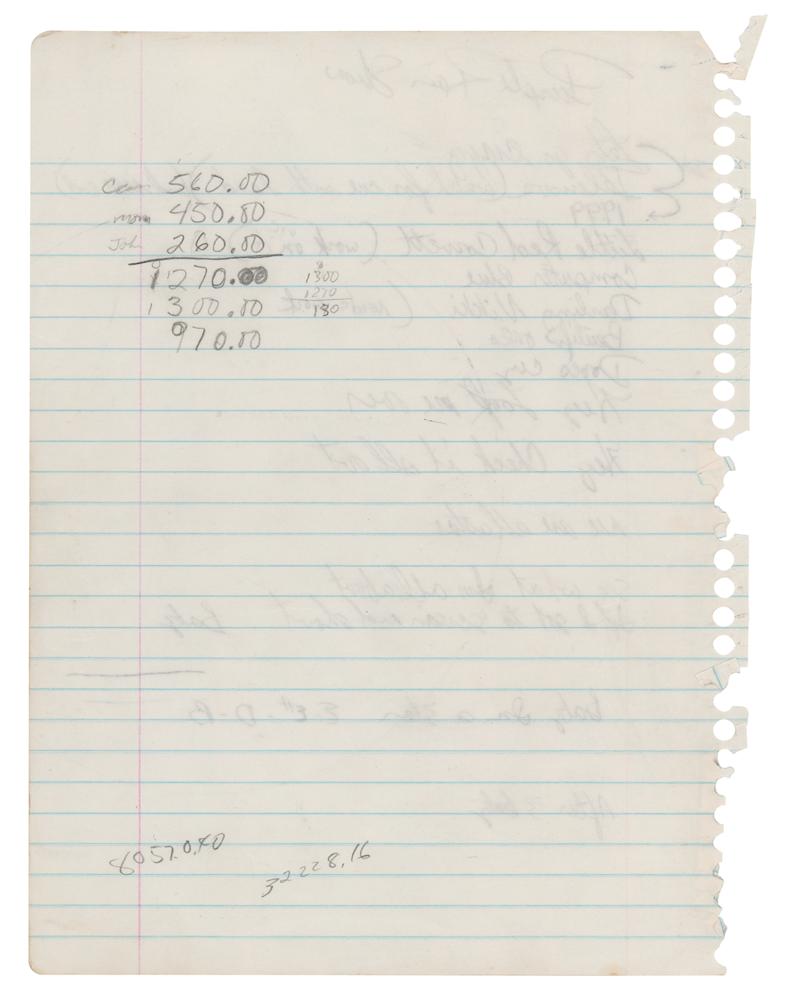Prince Handwritten Set List and Song Lyrics | RR Auction
