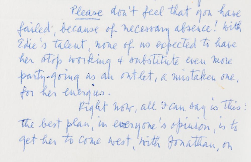 Edie Sedgwick: Alice Sedgwick and Lily Saarinen (9) Handwritten
