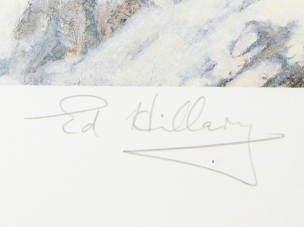 Edmund Hillary Signed Print: 'Hillary Conquers Everest—May