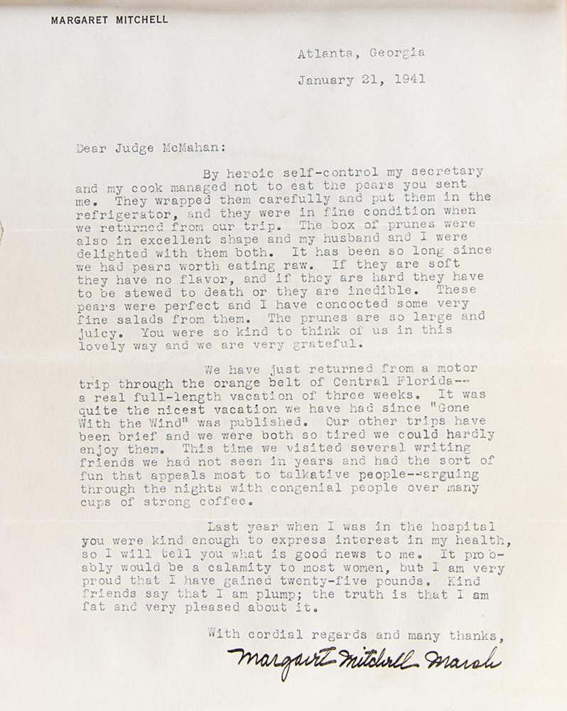 Margaret Mitchell Archive of (7) Typed Letters Signed | RR Auction
