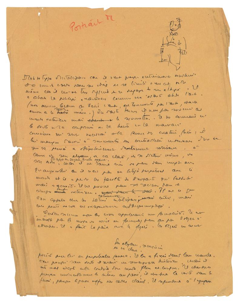 Antoine de Saint-Exupery Handwritten Manuscript with Sketch | RR