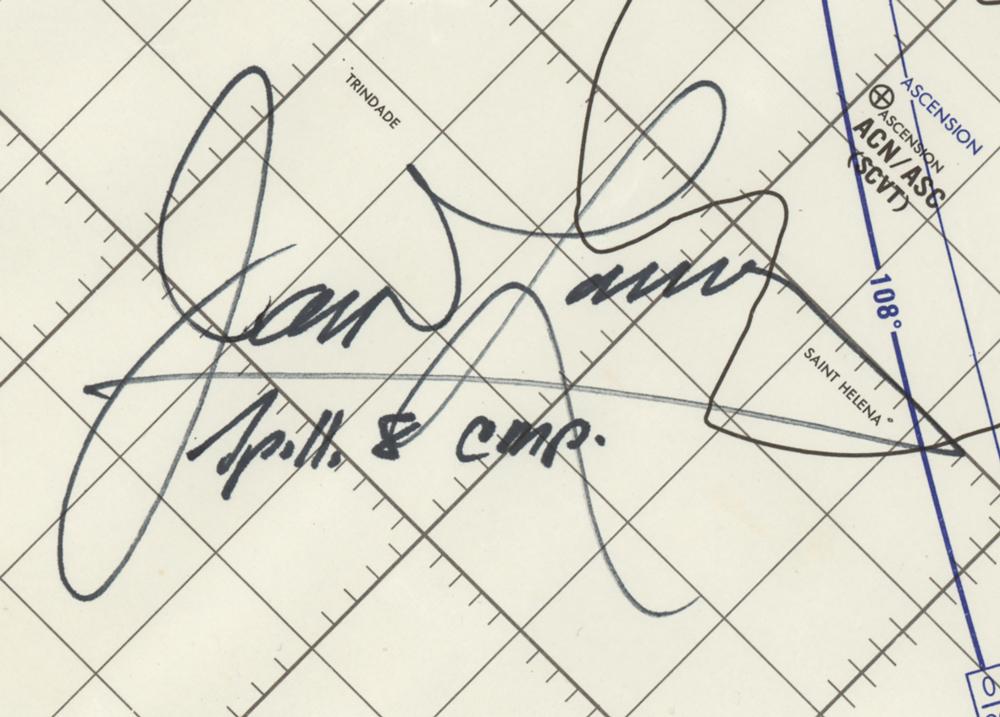 James Lovell Signed Apollo 8 Earth Orbit Chart | RR Auction