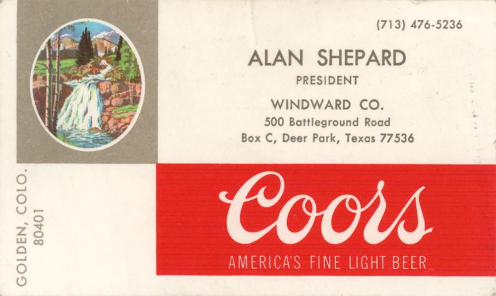 Alan Shepard's Coors Business Card | RR Auction