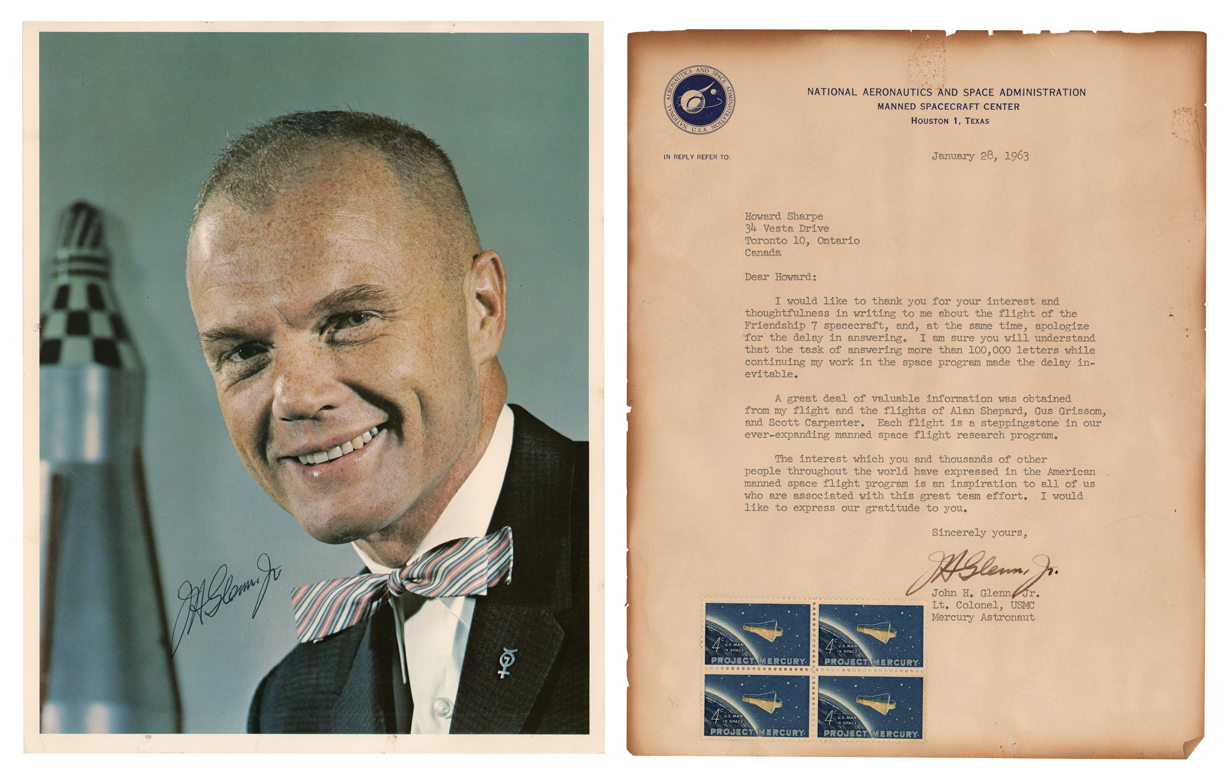 John Glenn Typed Letter Signed and Signed Photograph | RR Auction