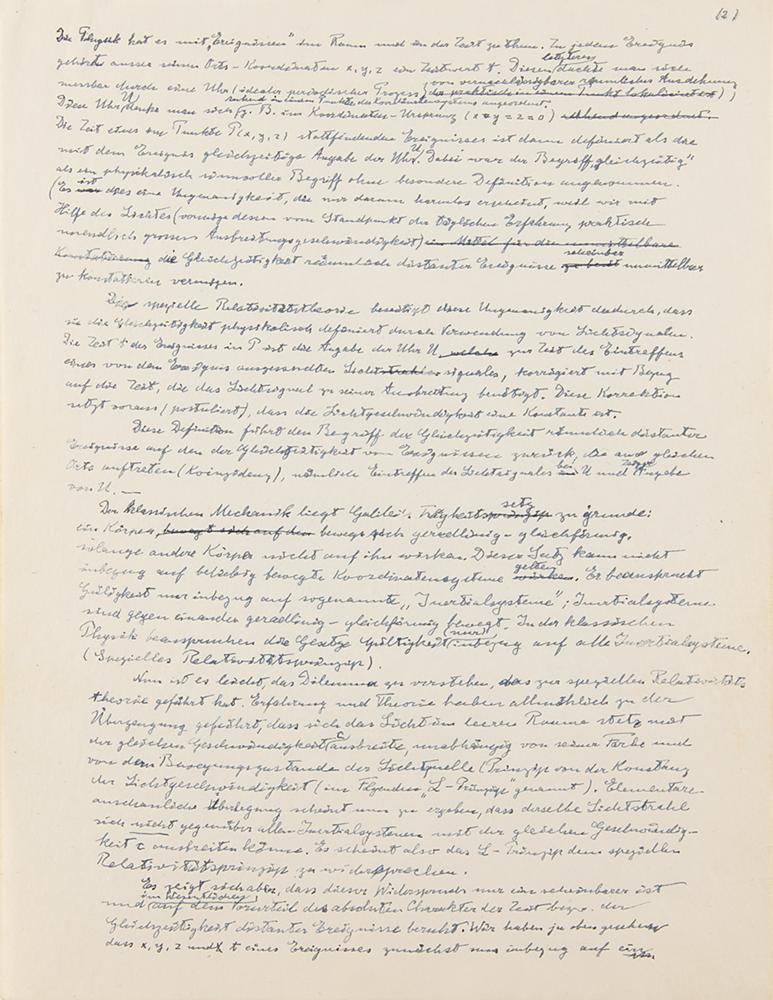 Albert Einstein Handwritten Manuscript: "The Essence of the