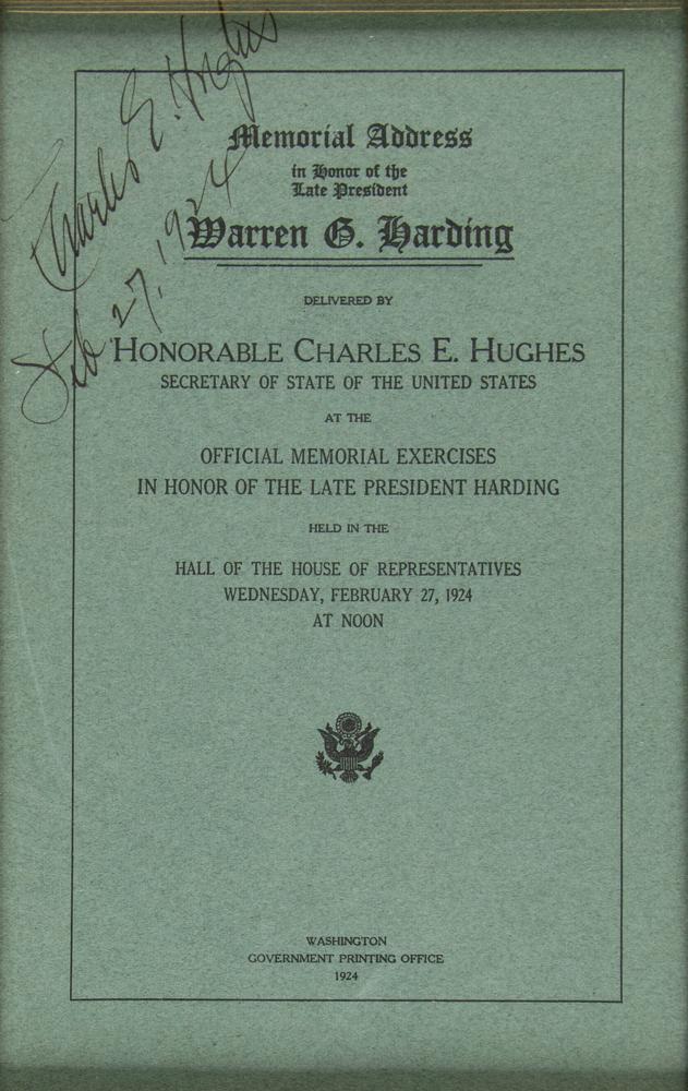 Warren G. Harding (2) Presidential Paychecks on Harding/Hughes