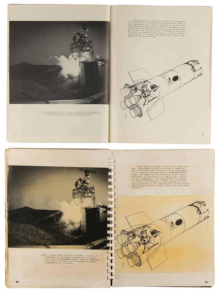 Wernher von Braun Signed and Hand-Edited Mock-Up of NASA Saturn Report