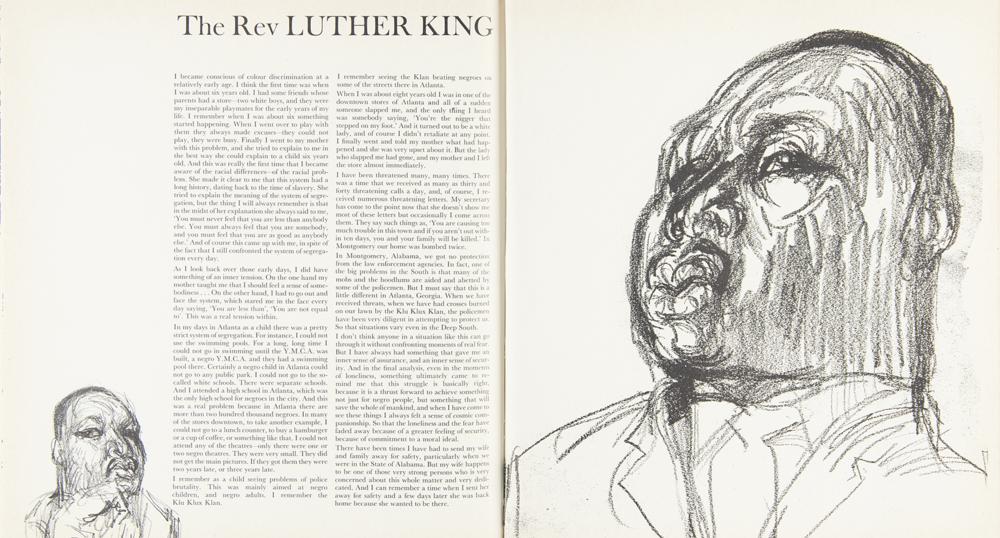 Martin Luther King, Jr. Large Signature for 1961 BBC 'Face to