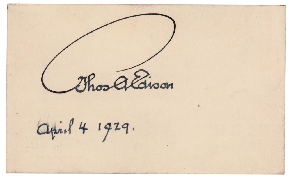 Thomas Edison Signature | RR Auction