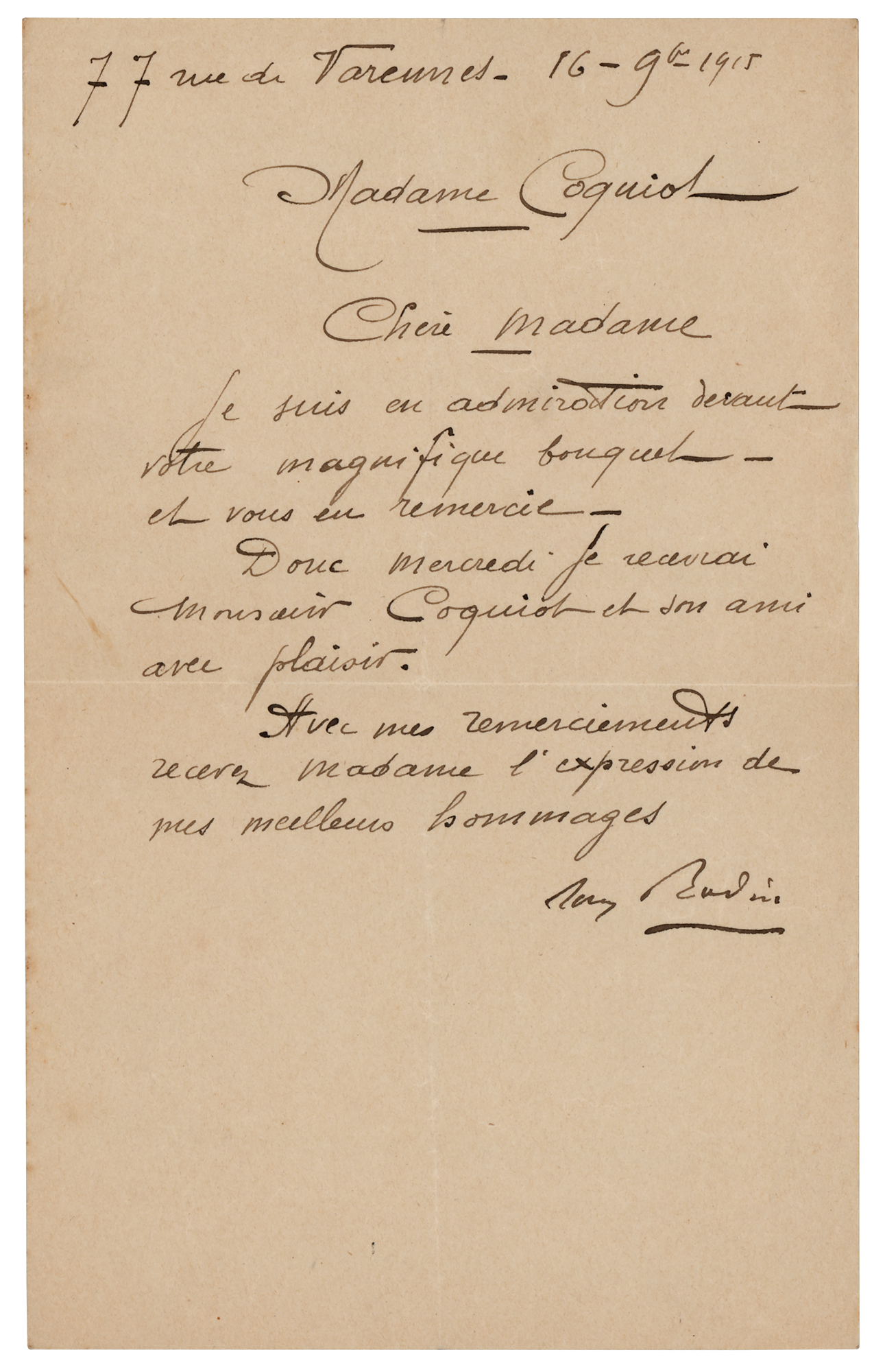 Auguste Rodin Letter Signed | RR Auction