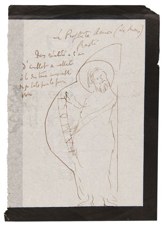 Marcel Proust Original Sketch on a Partial Handwritten Letter
