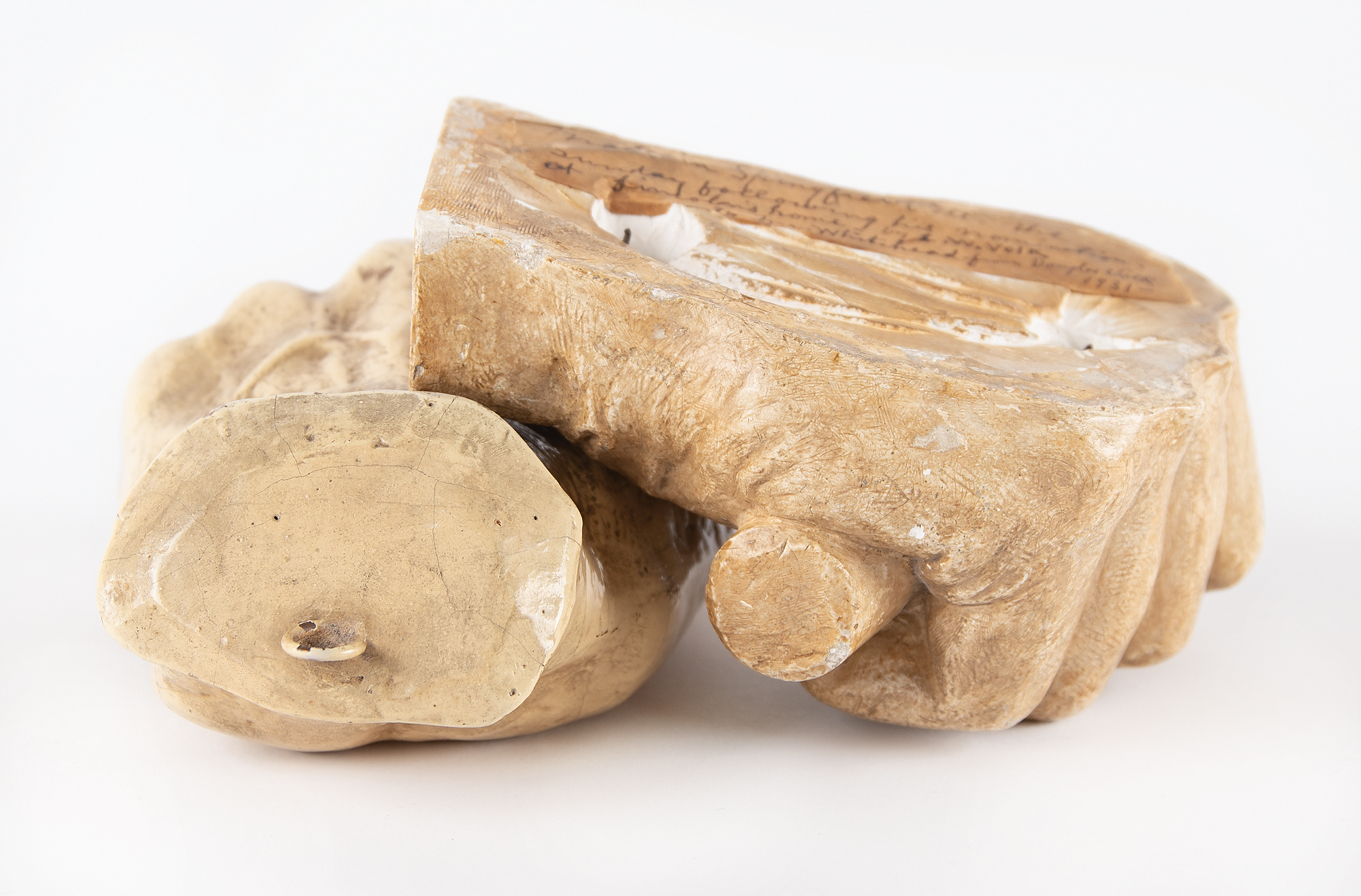 Abraham Lincoln Plaster Casts of His Left and Right Hands, Made by