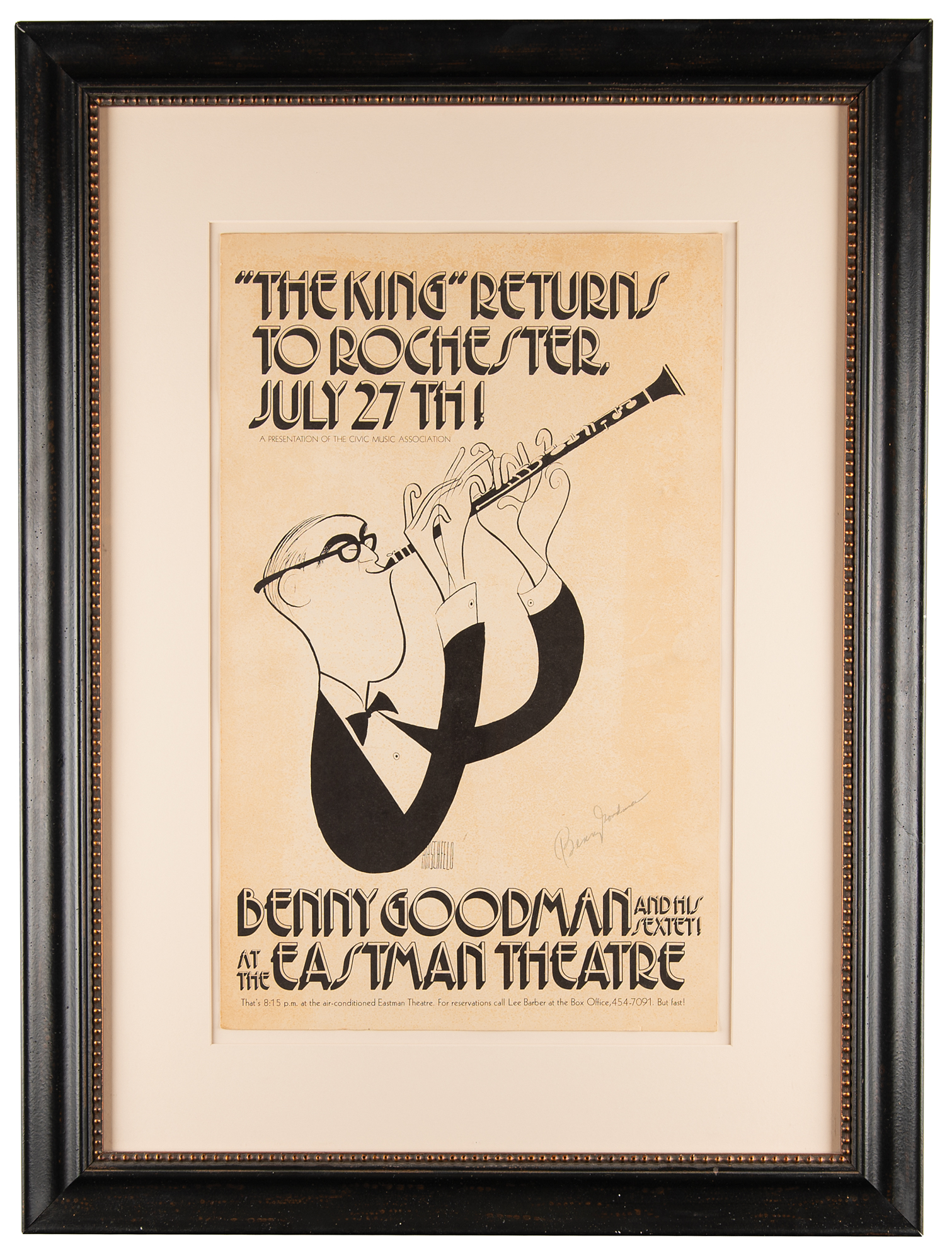 Benny Goodman Signed Al Hirschfeld Concert Poster | RR Auction