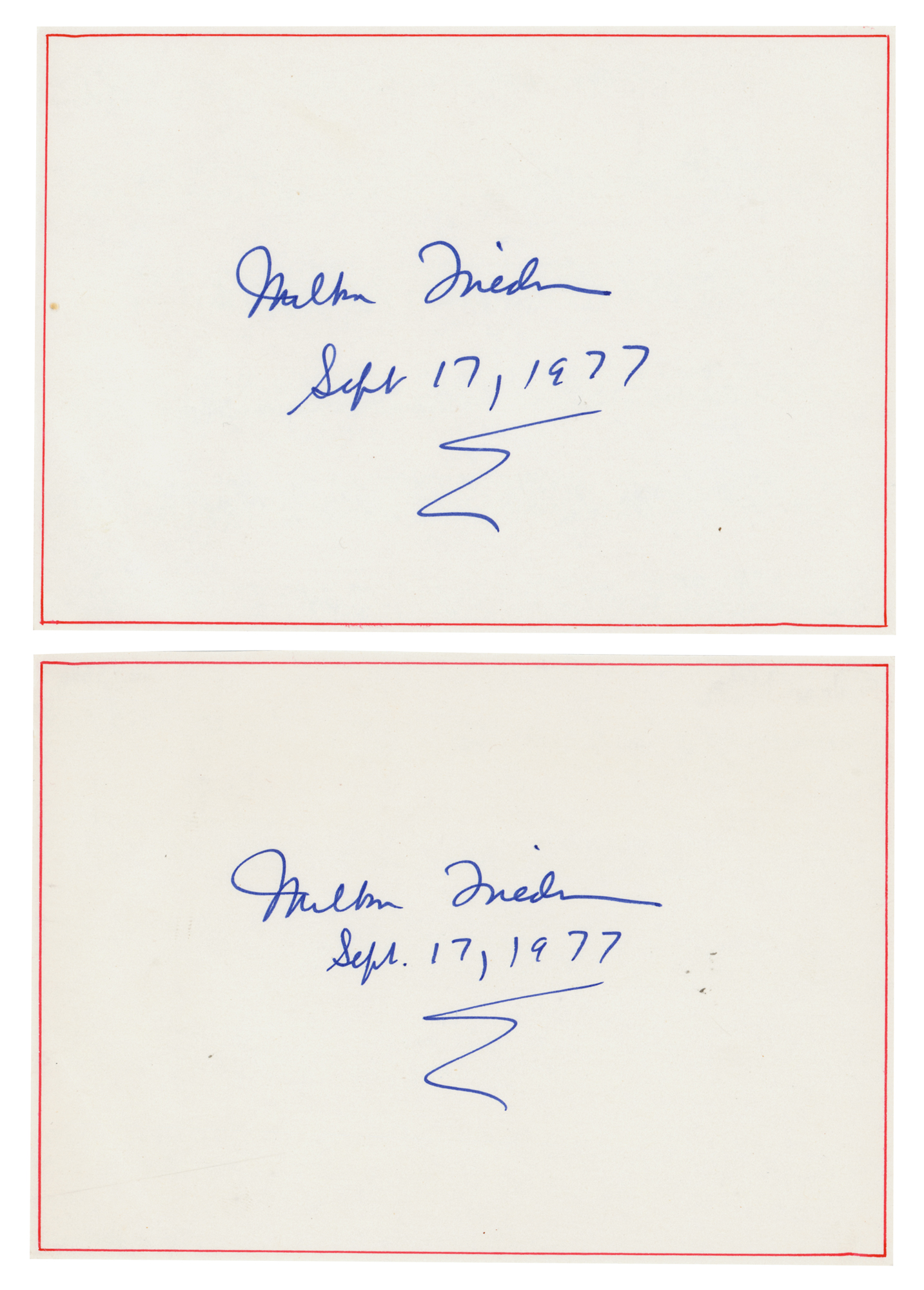 Milton Friedman (2) Signatures | RR Auction