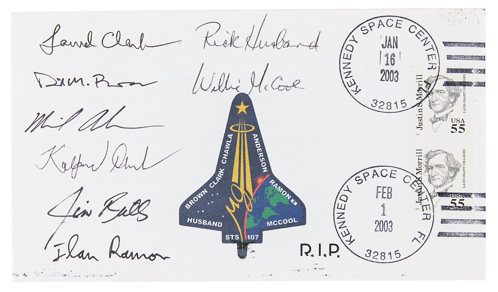 STS-107 Space Shuttle Columbia Crew-Signed Cover | RR Auction