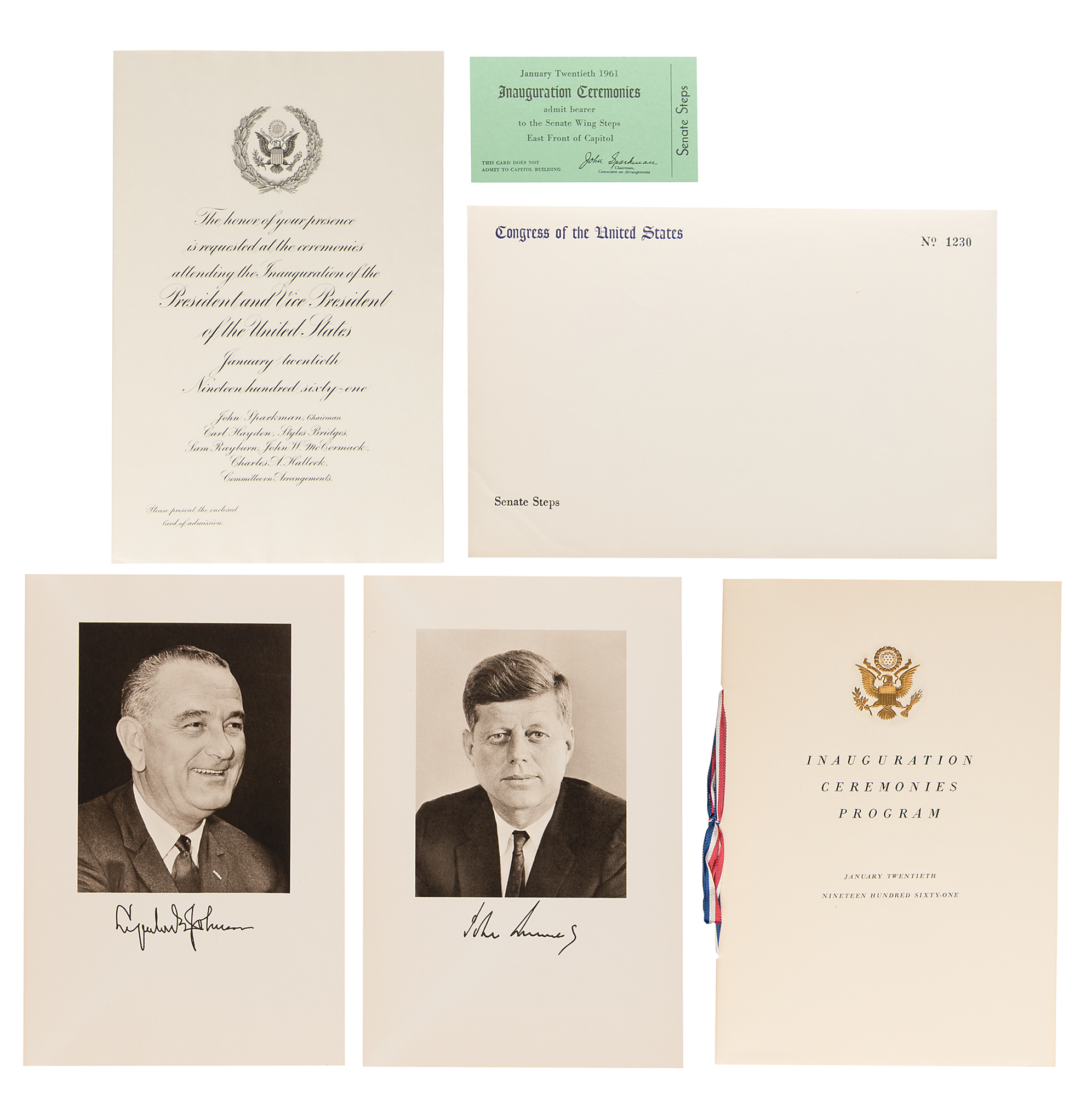 John F. Kennedy Inauguration Invitation Package | RR Auction